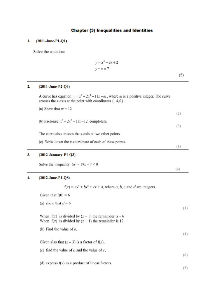 CH 3 Inequalities | PDF