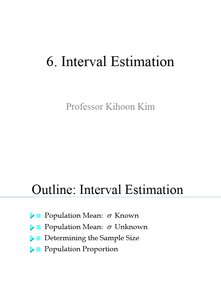 6. Confidence Interval | PDF | Confidence Interval | Sample Size Determination