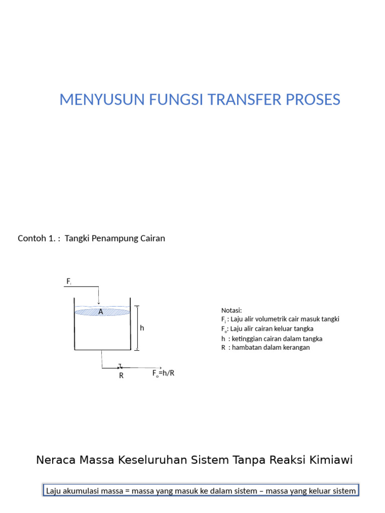 Fungsi Transfer Sistem Tangki Cairan | PDF