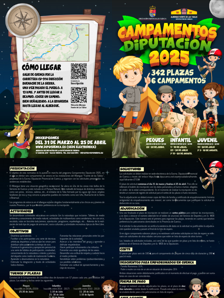 Diptico Campamentos Dipu 2025 DEF | PDF