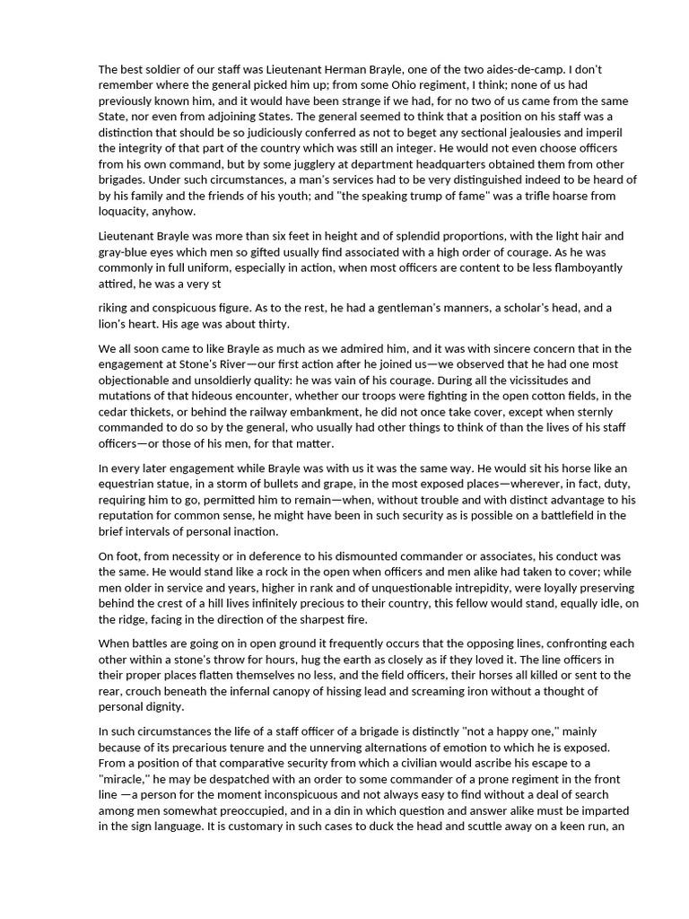 The best soldier of our staff was Lieutenant Herman Brayle | PDF