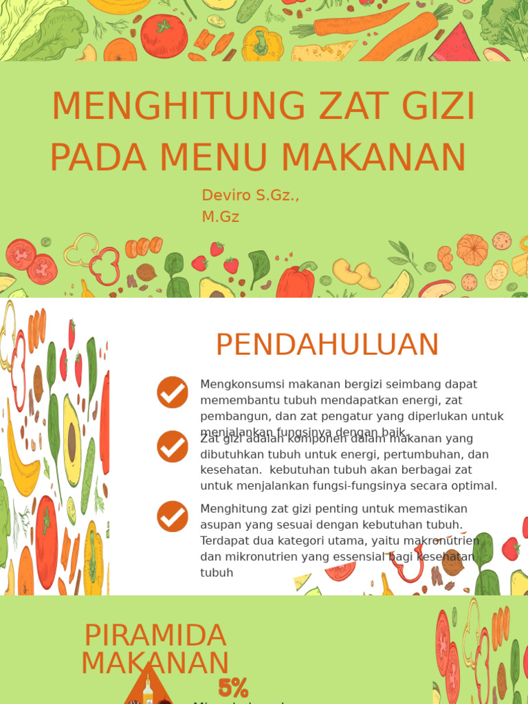 Menghitung Zat Gizi Pada Menu Makanan | PDF
