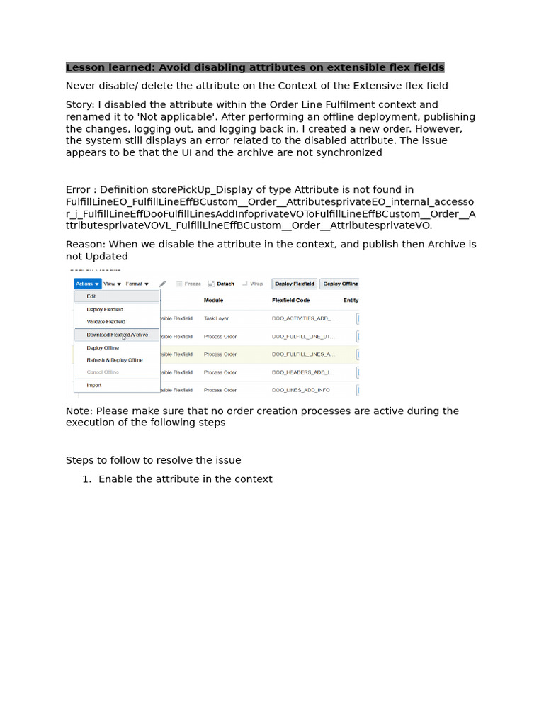 Never Disable EFF in Oracle Fusion | PDF