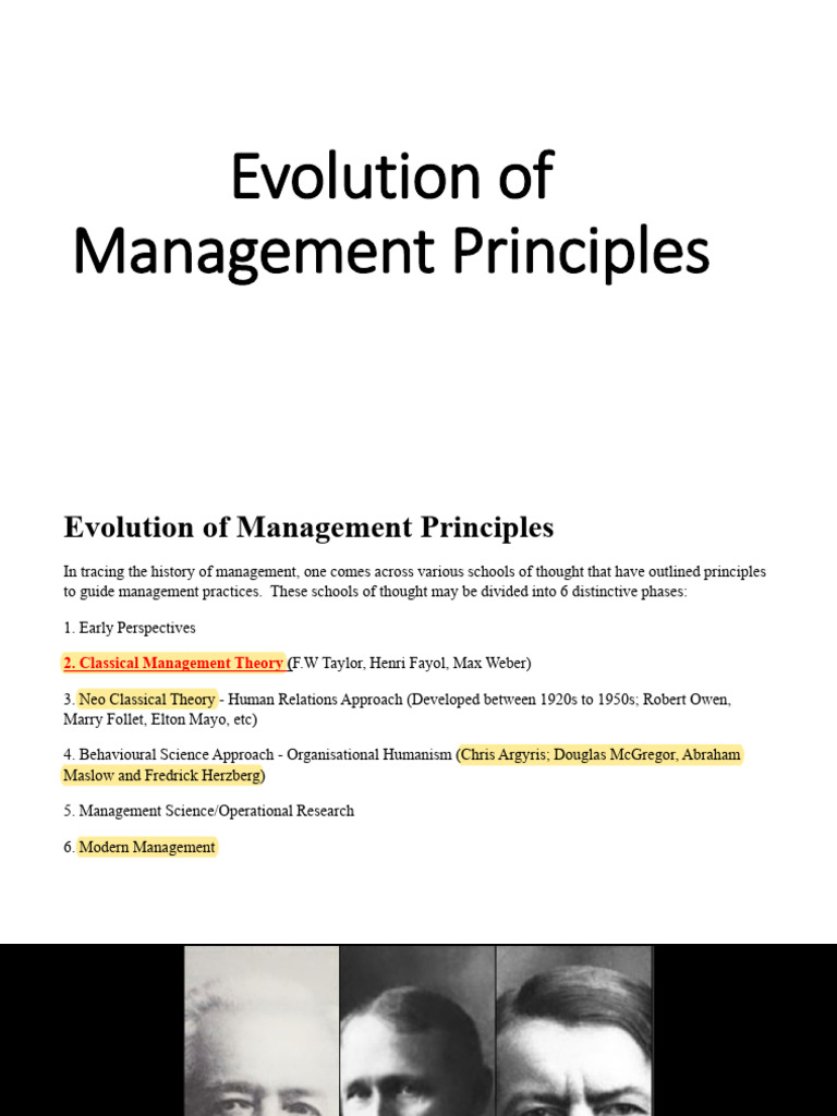 History of Management Principles Explained | PDF | Science | Employment