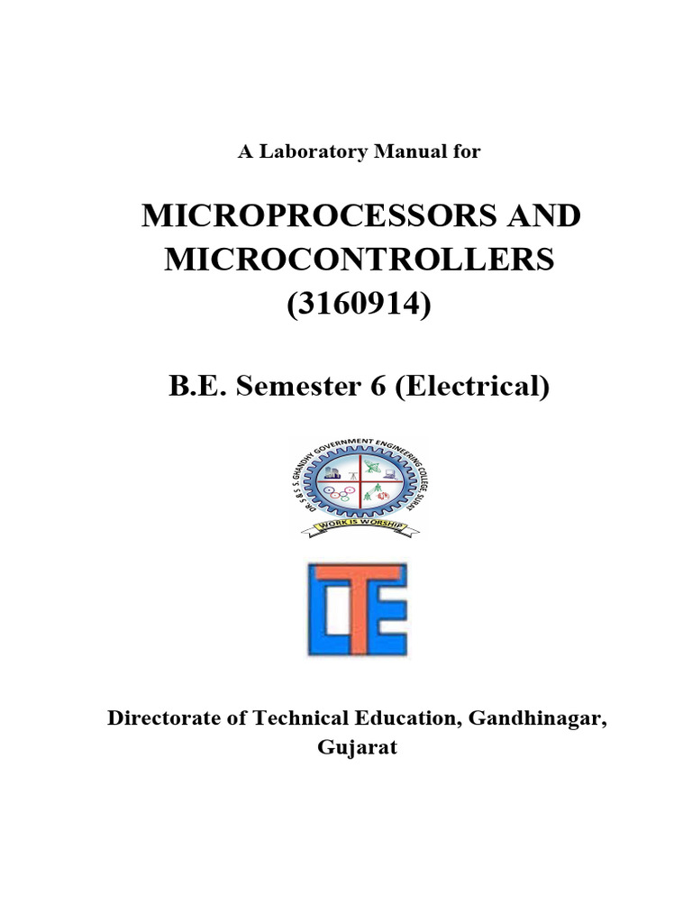 Microprocessors and Micrcoconrollers - 3160914-Lab Manual NEW | PDF ...