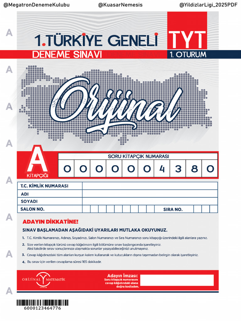 2025 Orijinal TG-1 TYT Denmesi | PDF