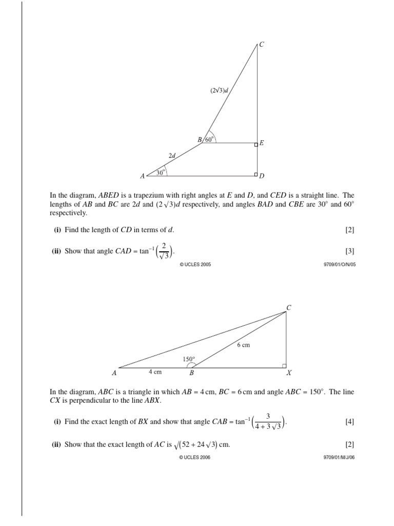 T5 Trig With Diagrams QP | PDF | Classical Geometry | Geometric Shapes