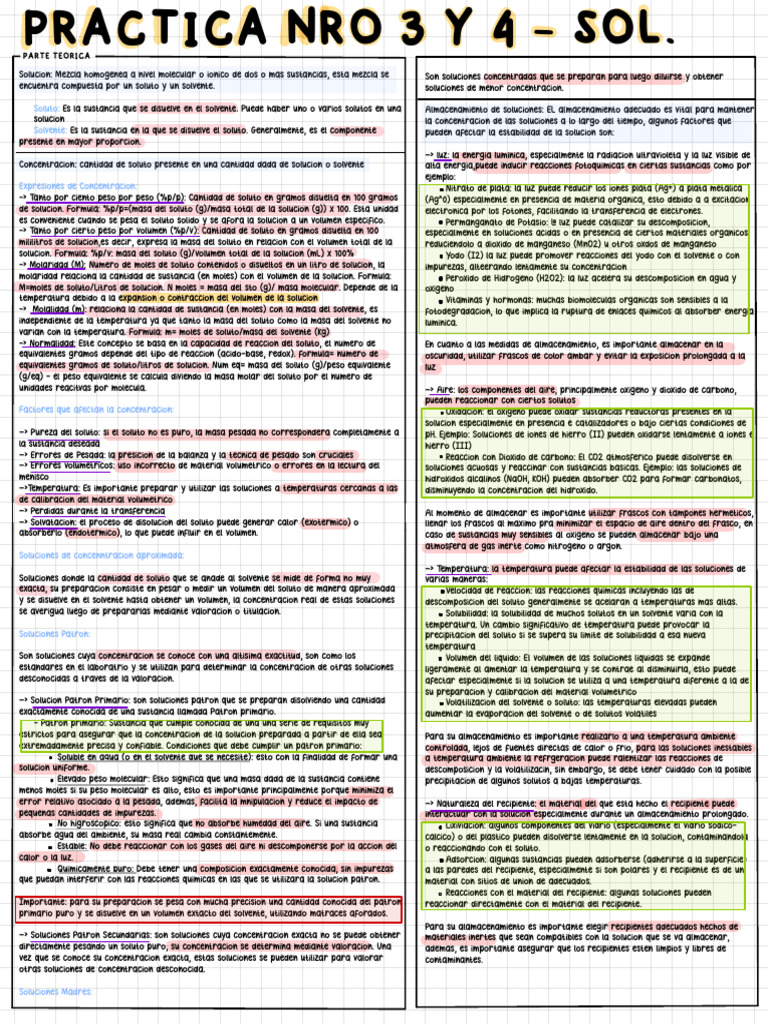 Resumen Practica 3 Quiz | PDF | Concentración | Solubilidad