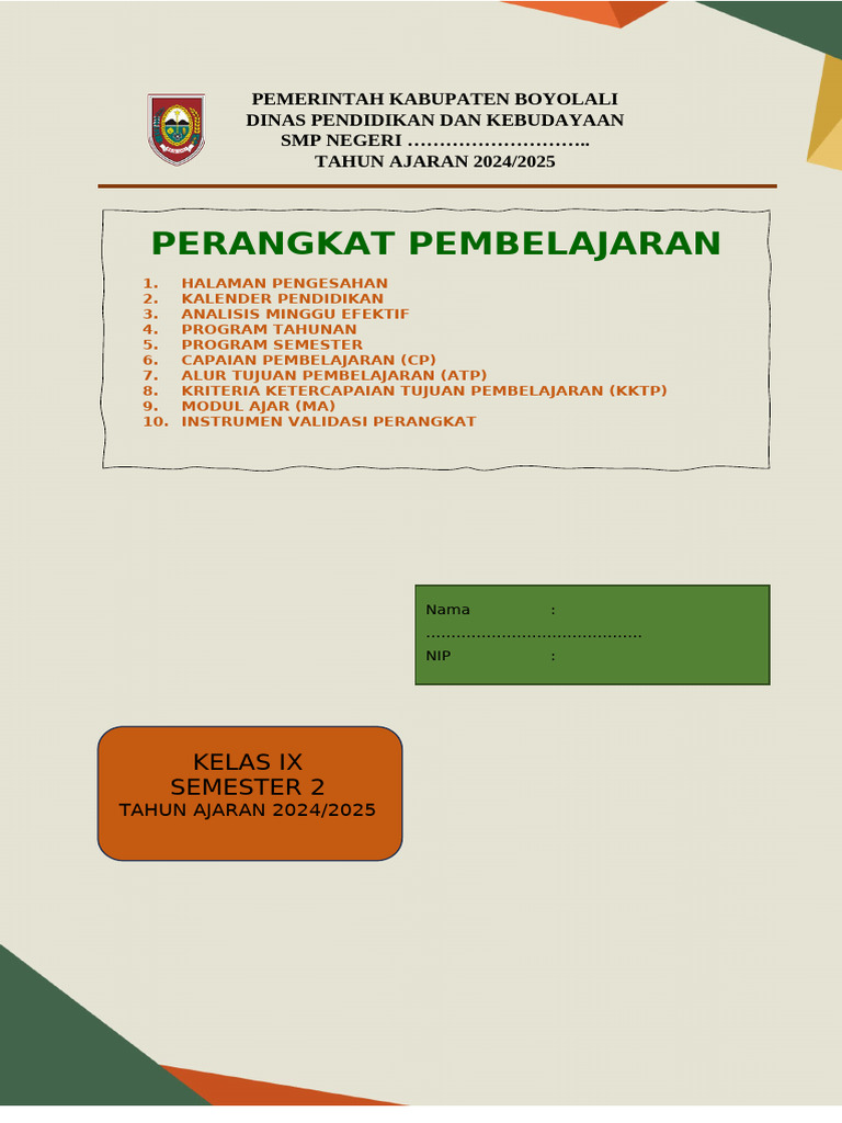 Cover Perangkat 2024-2025 | PDF