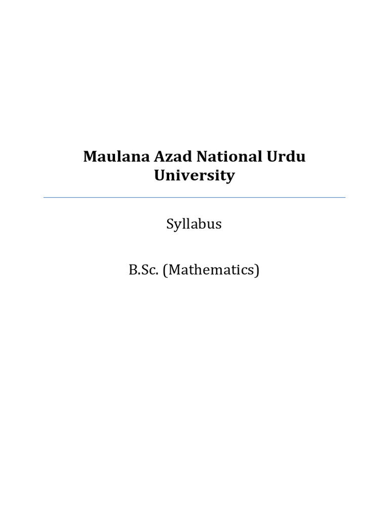 BSC Mathematics Syllabus | PDF | Ring (Mathematics) | Group (Mathematics)
