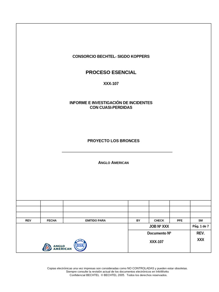 Proceso Esencial: Consorcio Bechtel-Sigdo Koppers | PDF