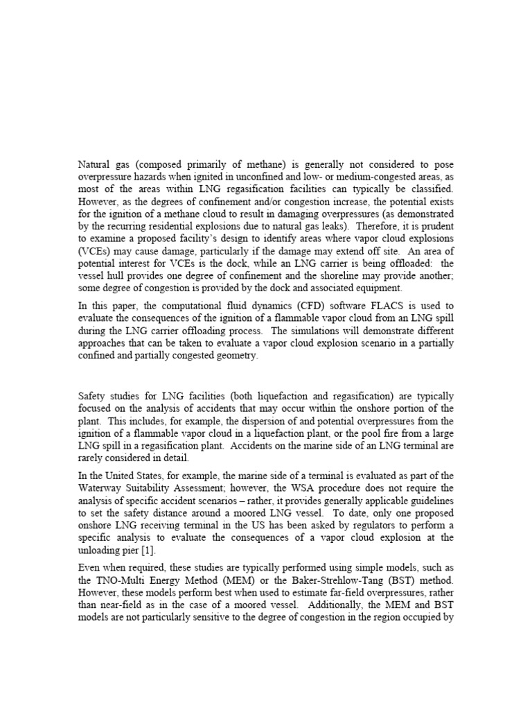 Evaluating The Potential For Overpressures From The Ignition of An LNG ...