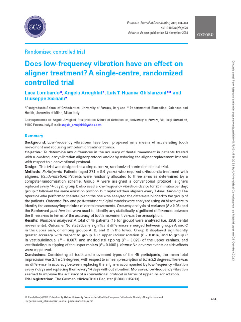 2019 Lombardo Eur J Orthod | PDF | Medicine | Scientific Method