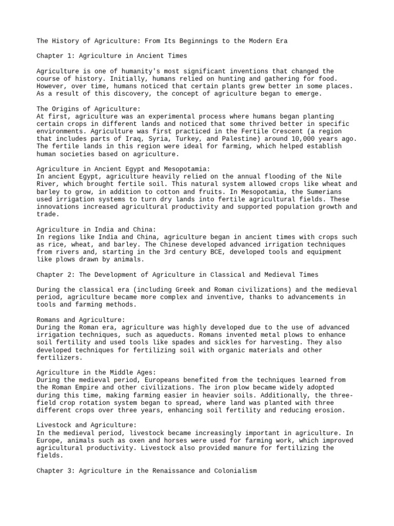 The History of Agriculture | PDF | Agriculture | Green Revolution