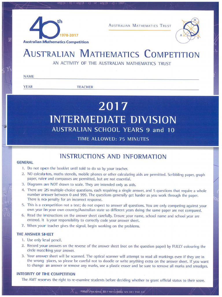 AMC Intermediate 2017 | PDF