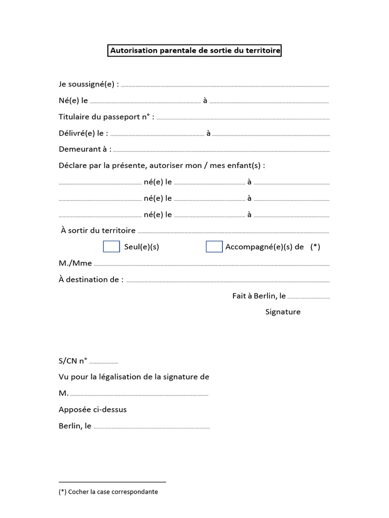 Autorisation Parentale | PDF