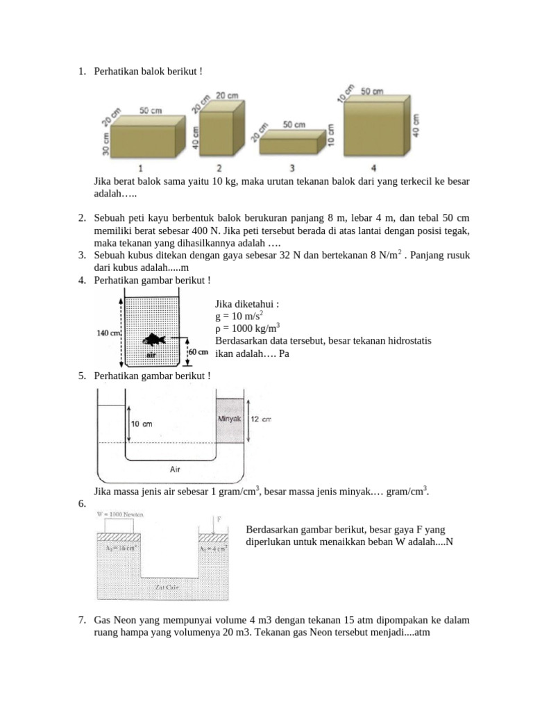 Tekanan pada Balok dan Peti Kayu | PDF
