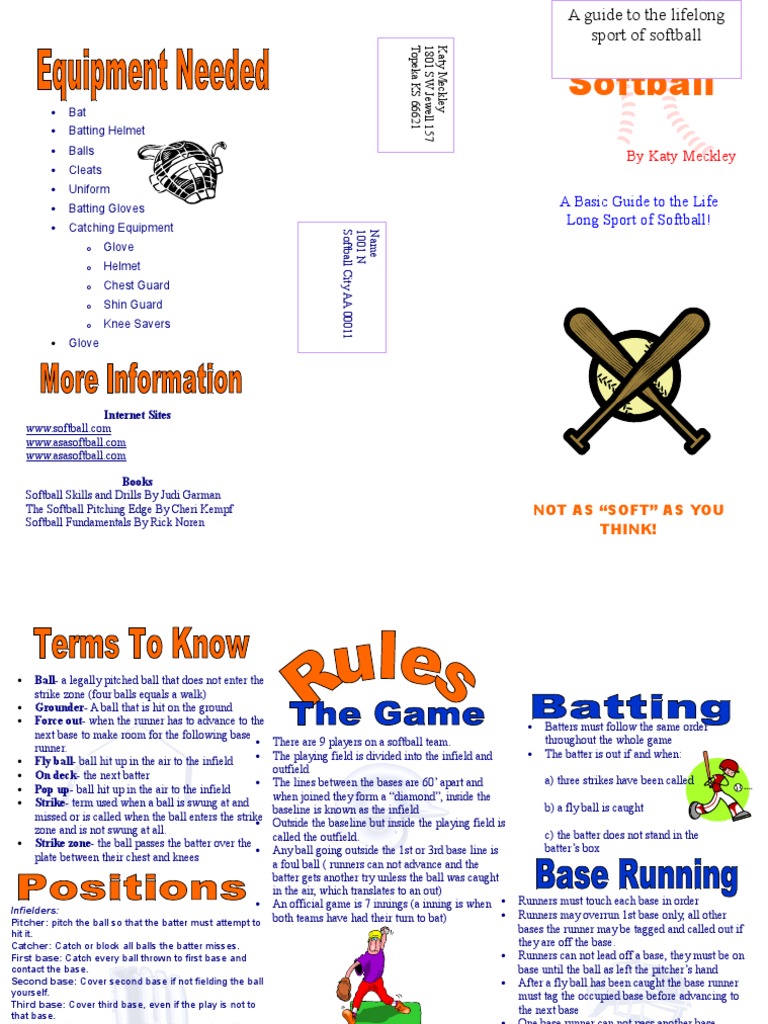 Softball | PDF | Baseball Field | Softball