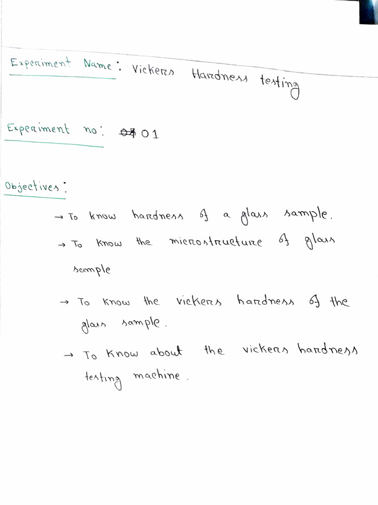 Vickers Hardness Test | PDF
