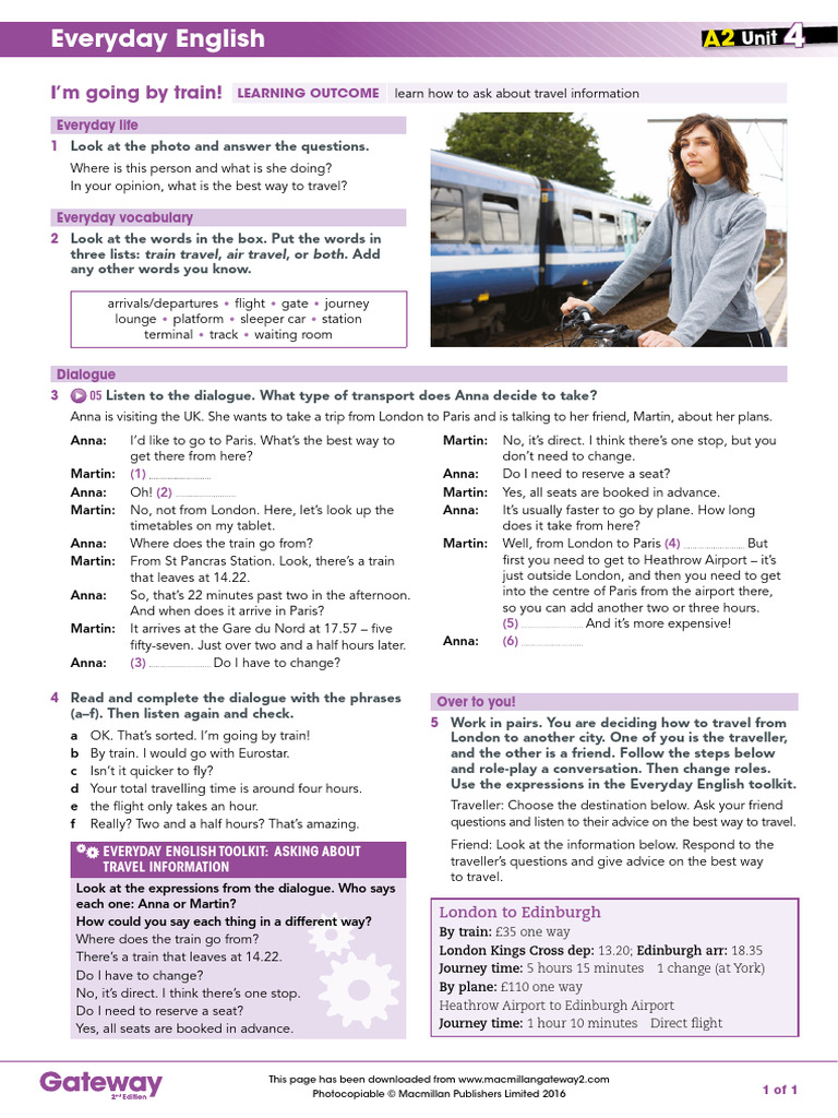 Travel Dialogues for A2 English Learners | PDF