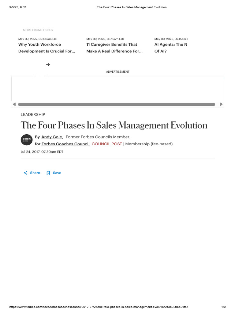 The Four Phases In Sales Management Evolution | PDF | Sales ...
