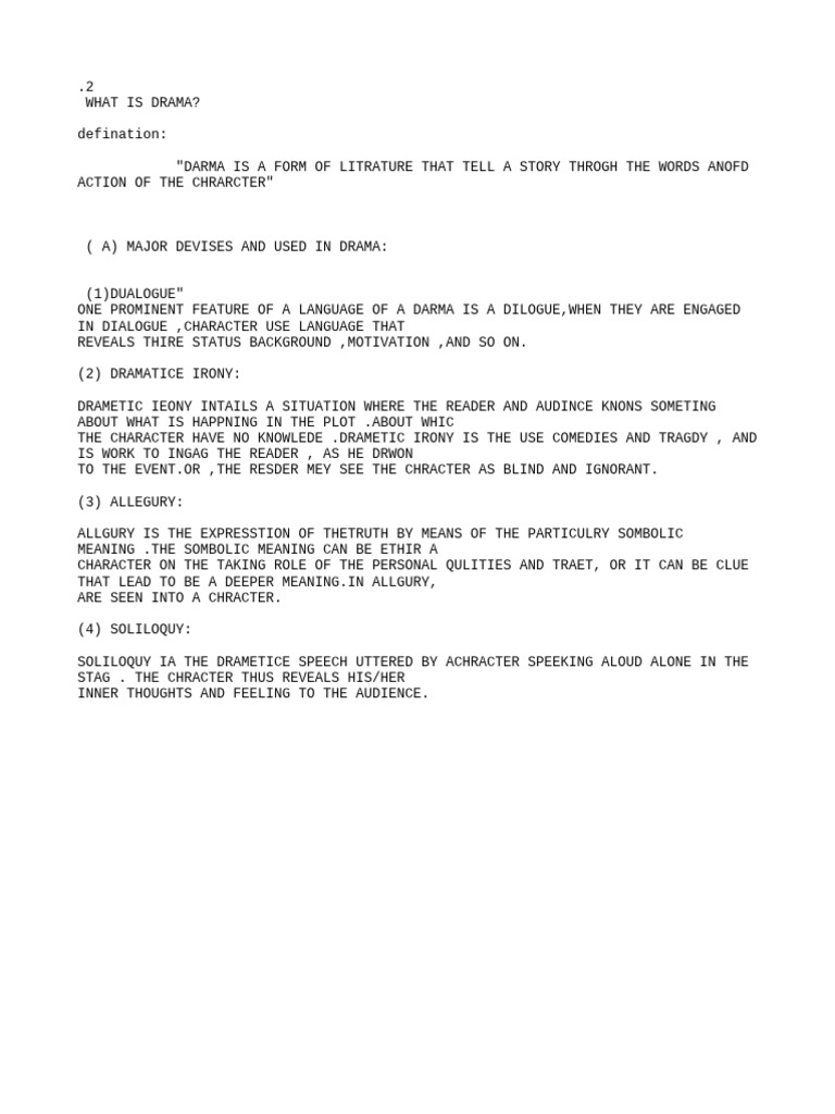 Understanding Dramatic Elements | PDF