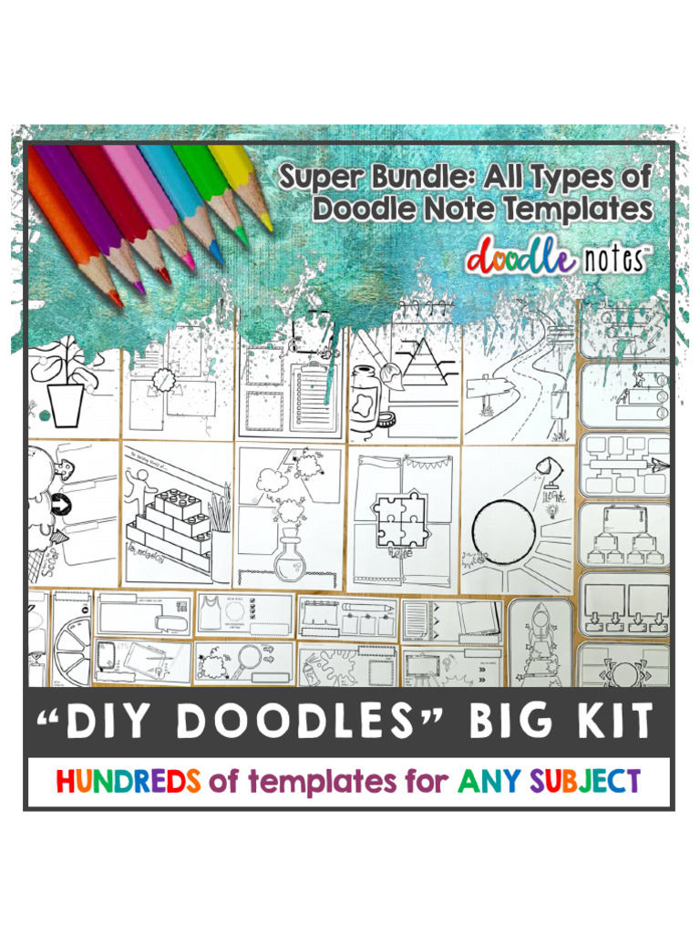 "Diy Doodles" Big Kit: Super Bundle: All Types of Doodle Note Templates ...