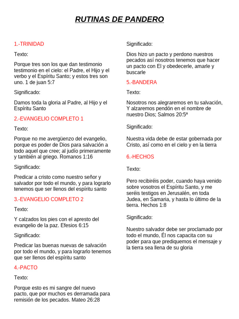 RUTINAS DE PANDERO Monclova | PDF | Cristo (título) | espíritu Santo