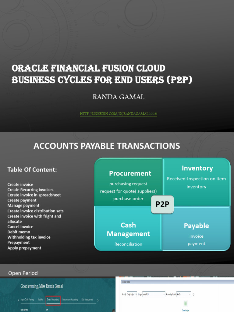 Oracle Financial Fusion Cloud Business Cycles For End Users (P2P) | PDF