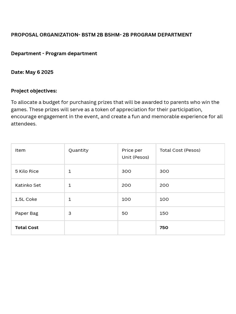 Proposal Organization PDF | PDF