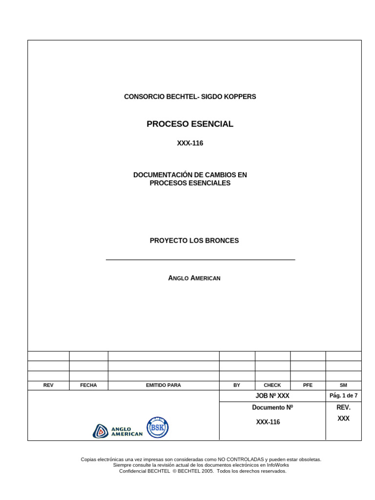 Proceso Esencial: Consorcio Bechtel-Sigdo Koppers | PDF
