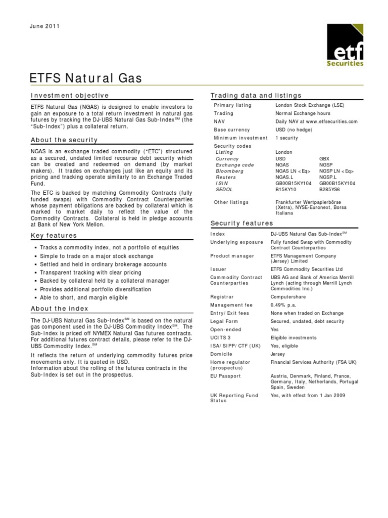 ETFS Natural Gas Fact Sheet | PDF