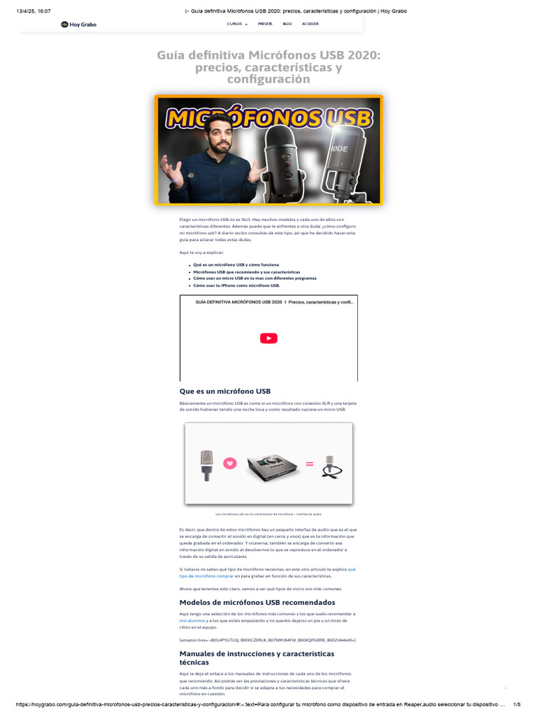 Guía Definitiva Micrófonos USB 2020 - Precios, Características y ...