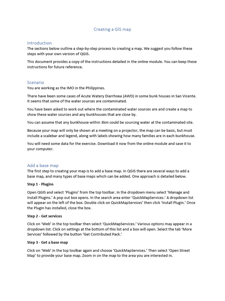 Create A GIS Map - Instructions | PDF | Geographic Information System | Map