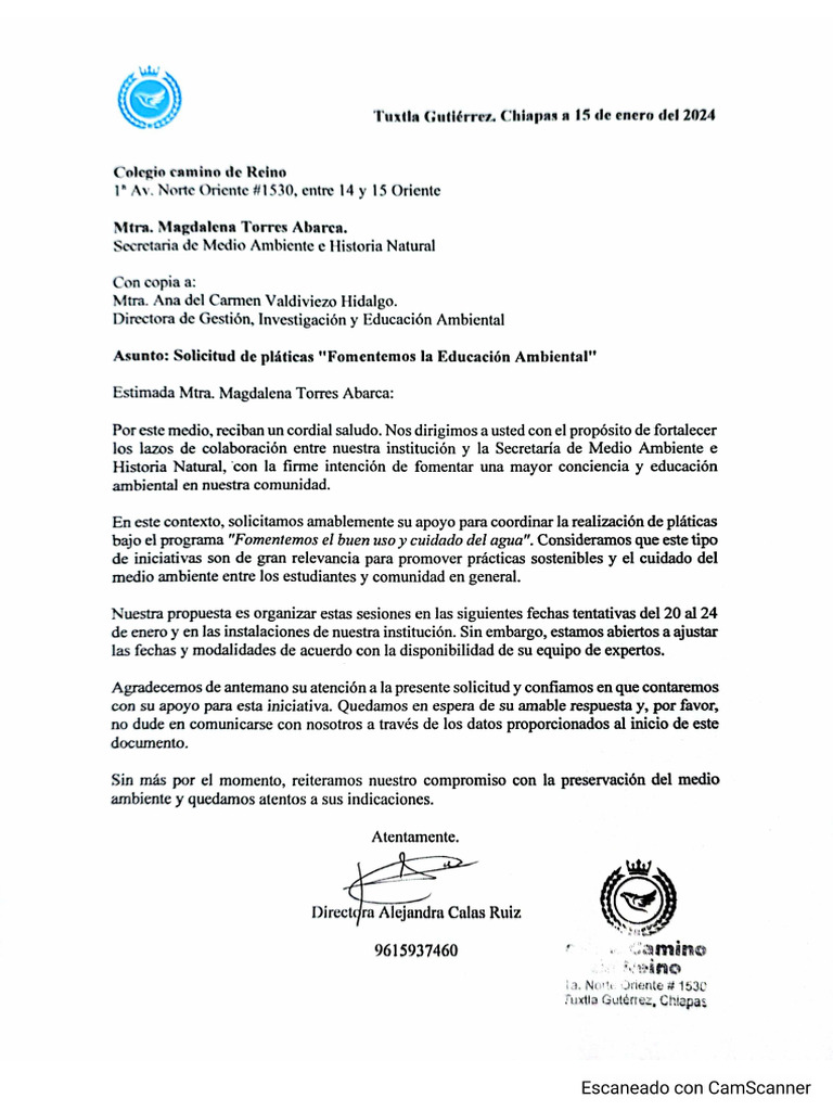 Solicitud Platica Visita Colegio | PDF