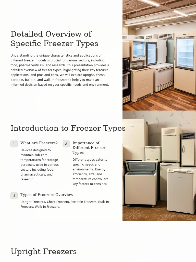 Detailed Overview of Specific Freezer Types | PDF | Refrigerator ...