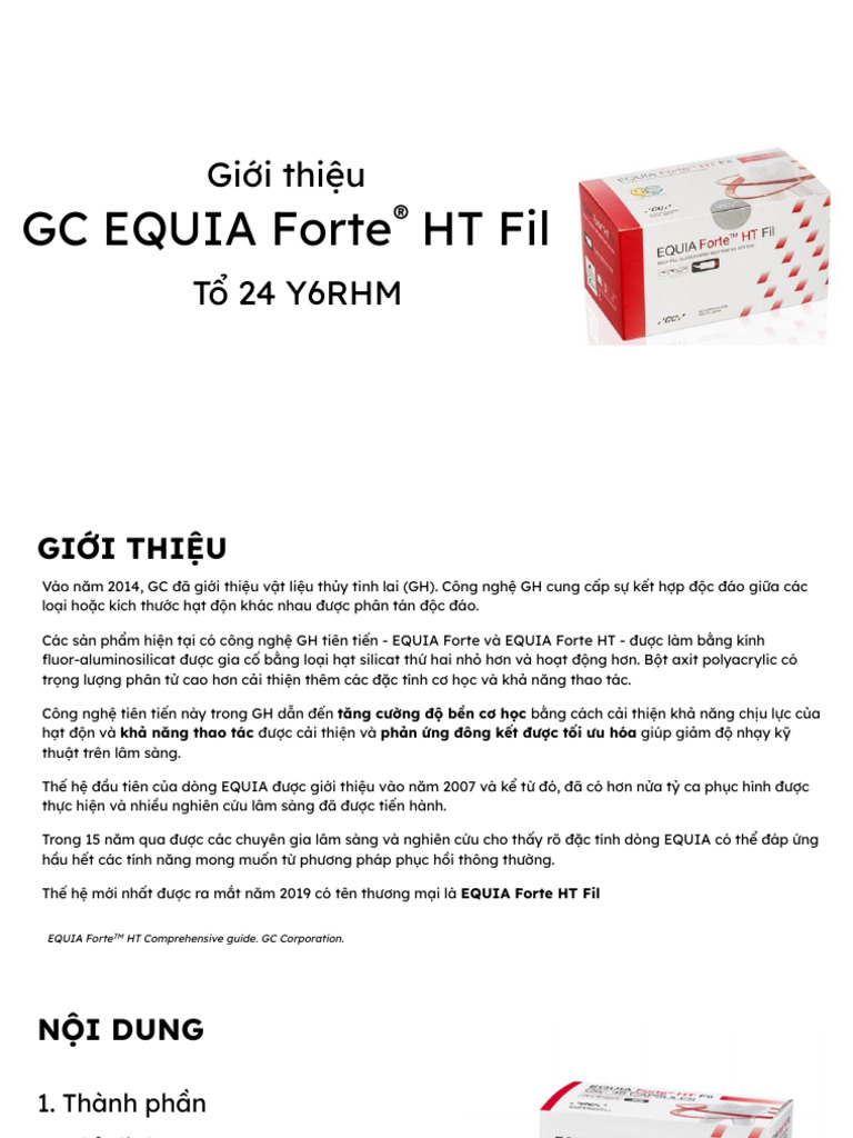T 24 Y6RHM - GC EQUIA FORTE HT FIL | PDF