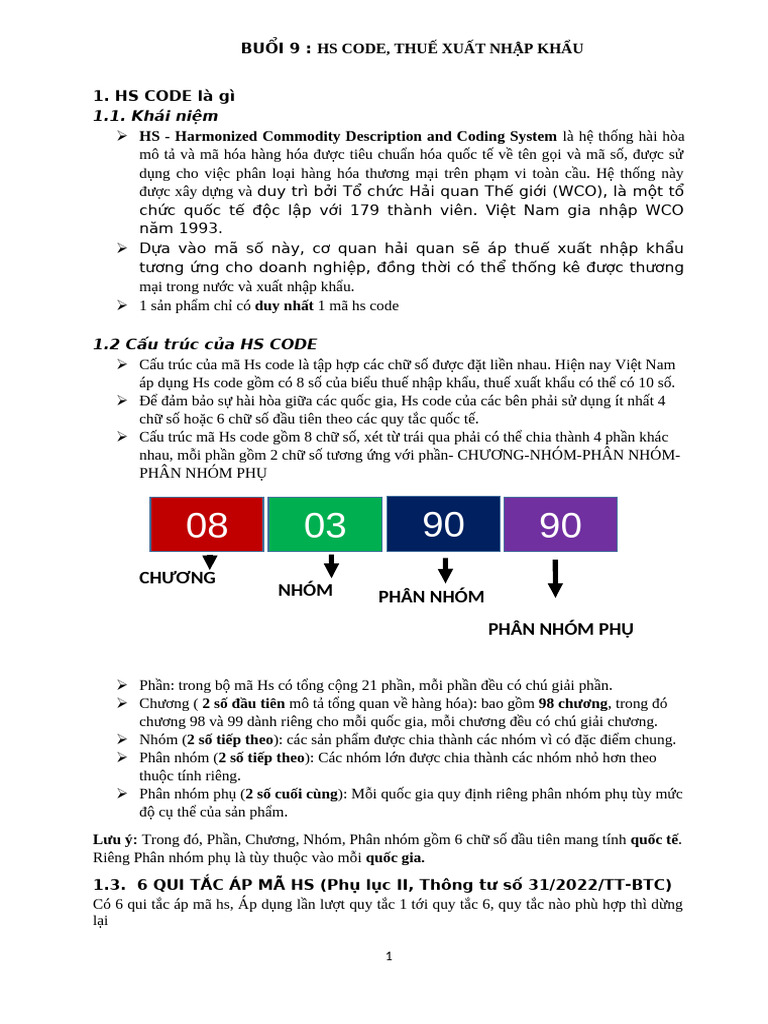 Bu I 9 - HS Code | PDF