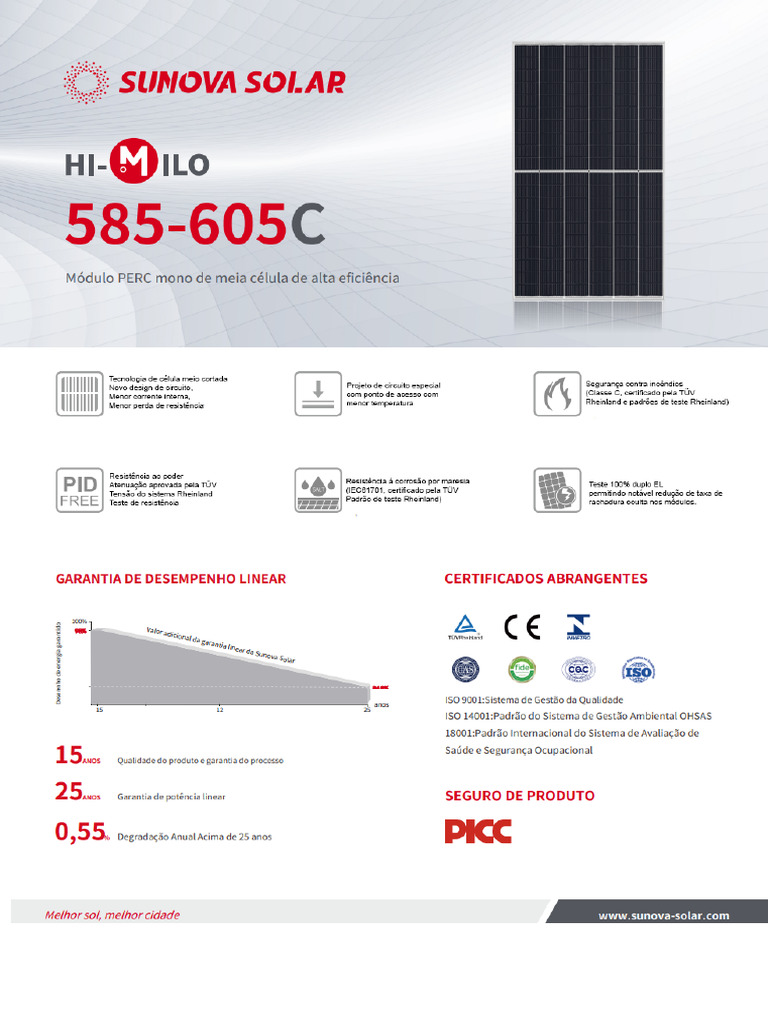 SUNOVA SOLAR 605W | PDF