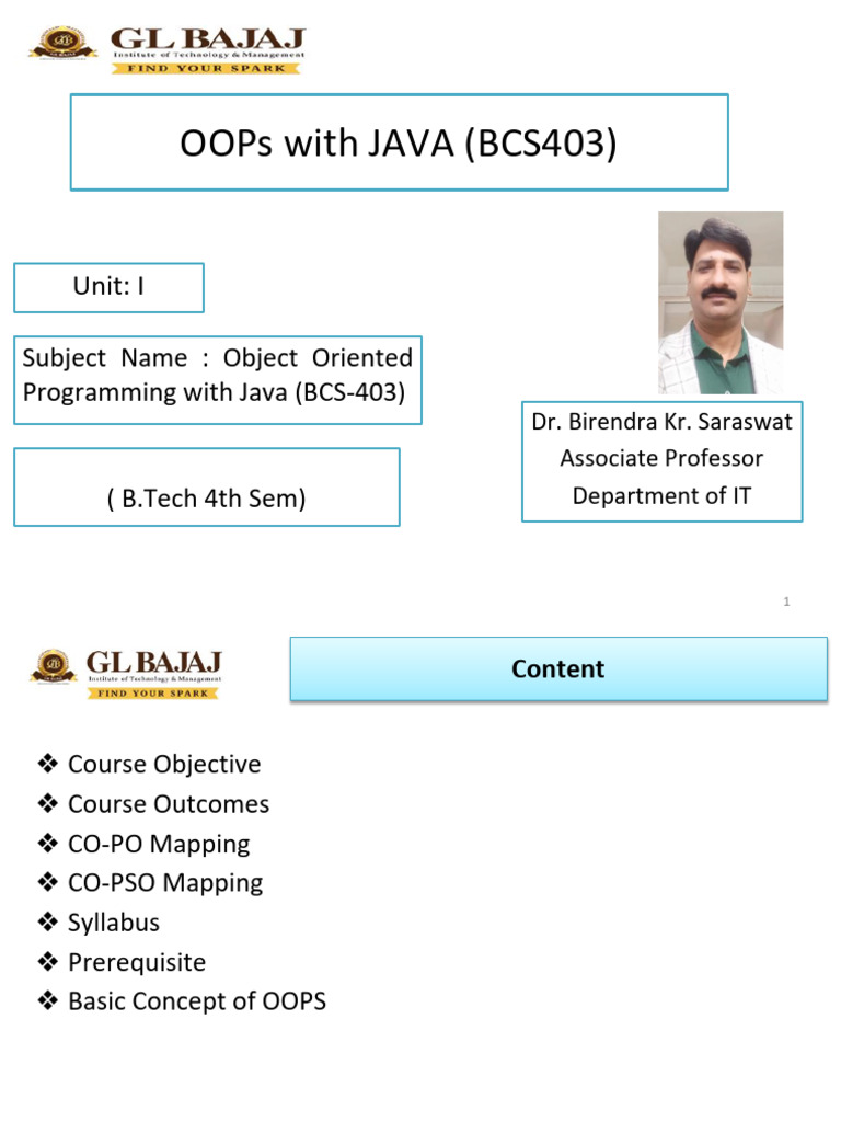 Unit-1 (Java Introduction) | PDF | Class (Computer Programming) | Programming