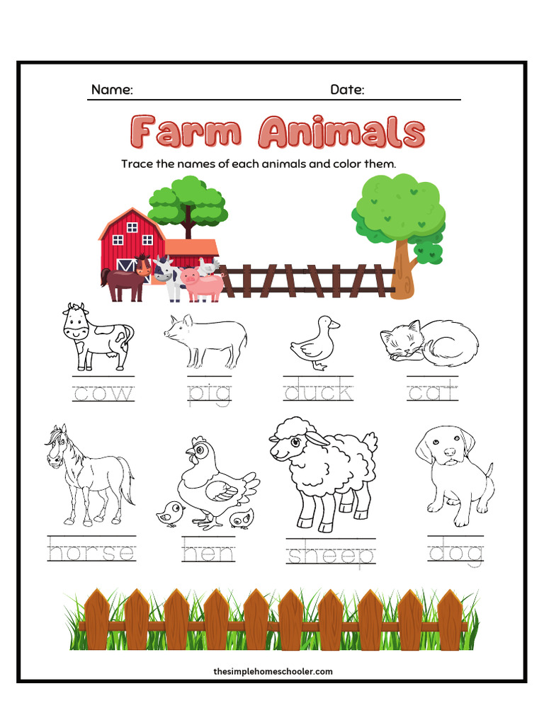 Open Farm Animals Worksheet Packet PDF | PDF | Zoology | Livestock