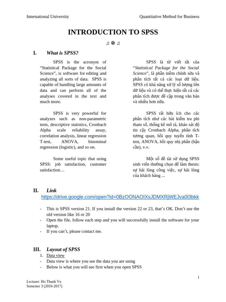 Introduction to SPSS for Business Analysis | PDF | Level Of Measurement ...