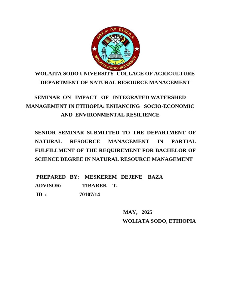 meskerem proposal2 | PDF | Agriculture | Climate Resilience