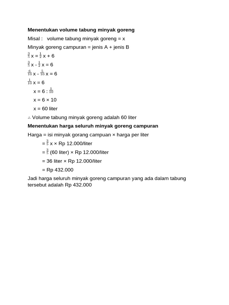 Menentukan Volume Tabung Minyak Goreng | PDF
