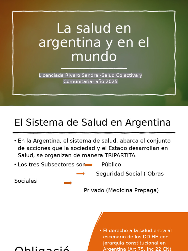 La Salud en Argentina y en El Mundo | PDF | Salud pública | Objetivos ...
