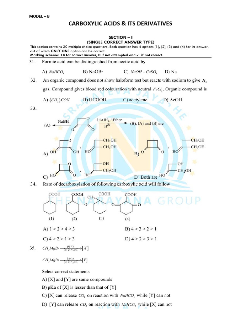 Carboxylic Acids & Its Derivatives - 30.04.2025 | PDF