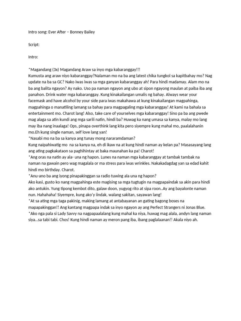 DJ Script Audition | PDF