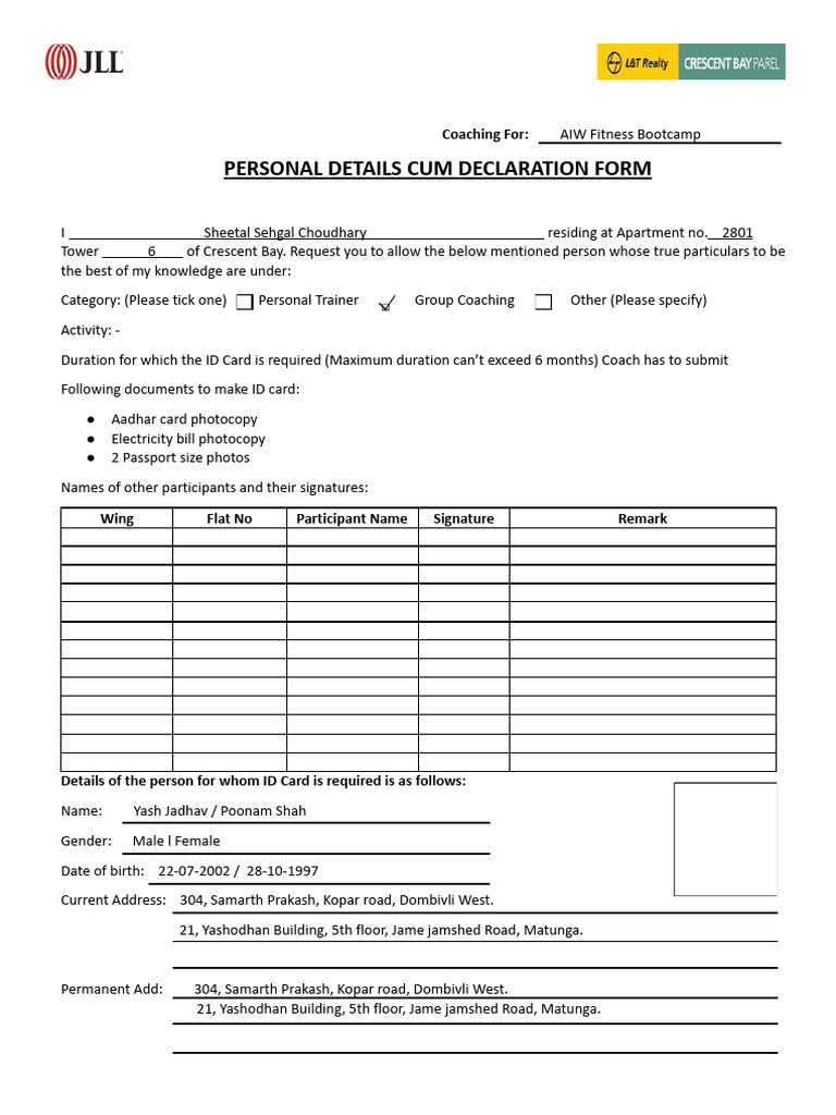 CB Coach Registration Form | PDF