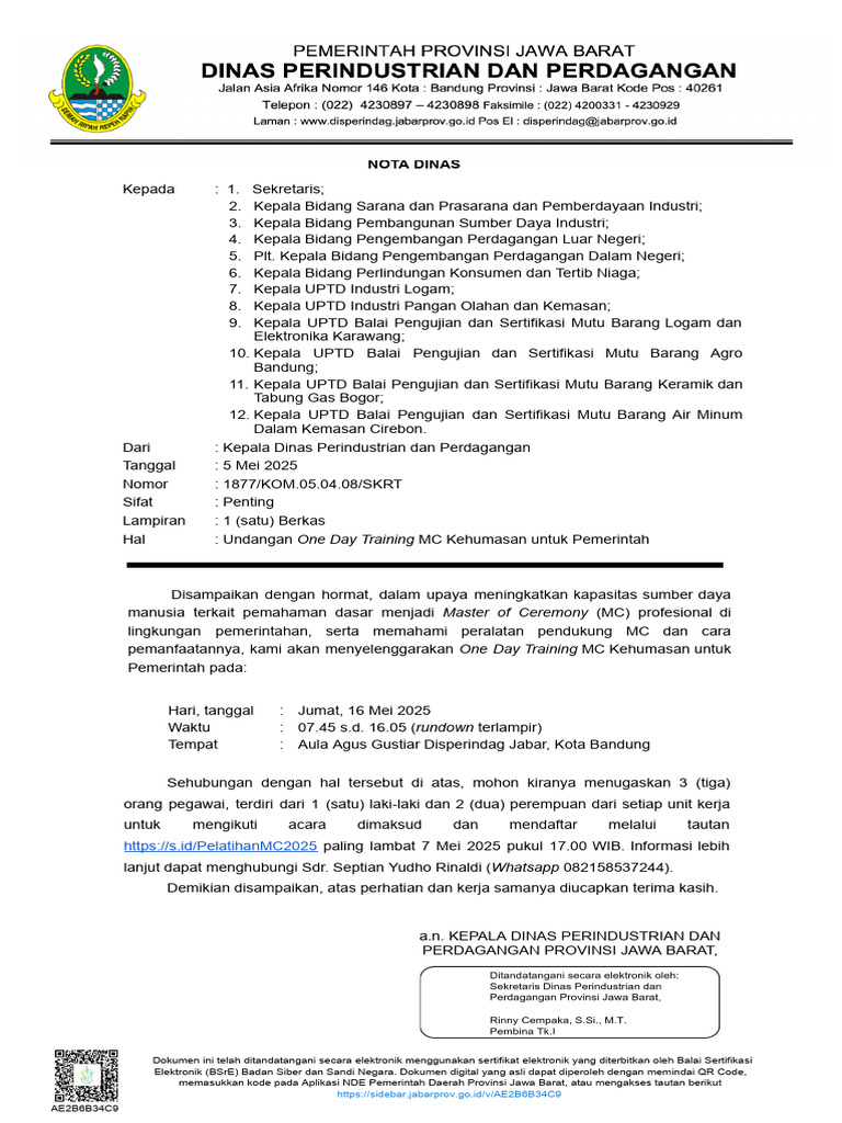 NOTA DINAS Undangan One Day Training MC Kehumasan Untuk Pemerintah 06052025 162302910 f97d1672 ...