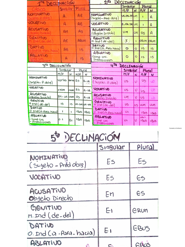 Declinaciones Latinas | PDF